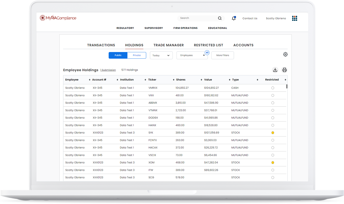 Does your RIA use Compliance Software to Monitor Employee Trading? | COMPLY